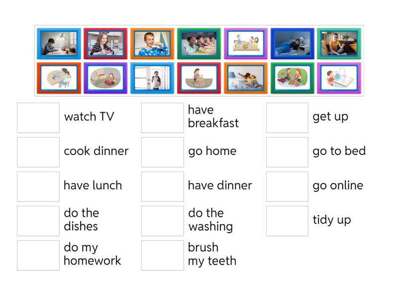 Open Up 4 unit 2: My Day - Match up