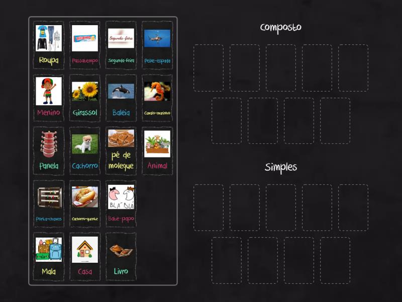 Substantivo simples e composto - Group sort