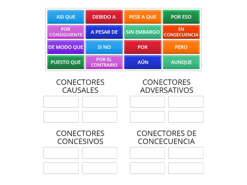 CONECTORES GRAMATICALES - Ordenar por grupo