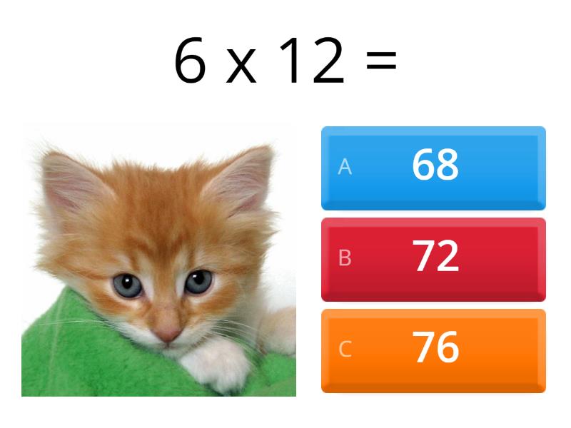 12 times tables - Quiz