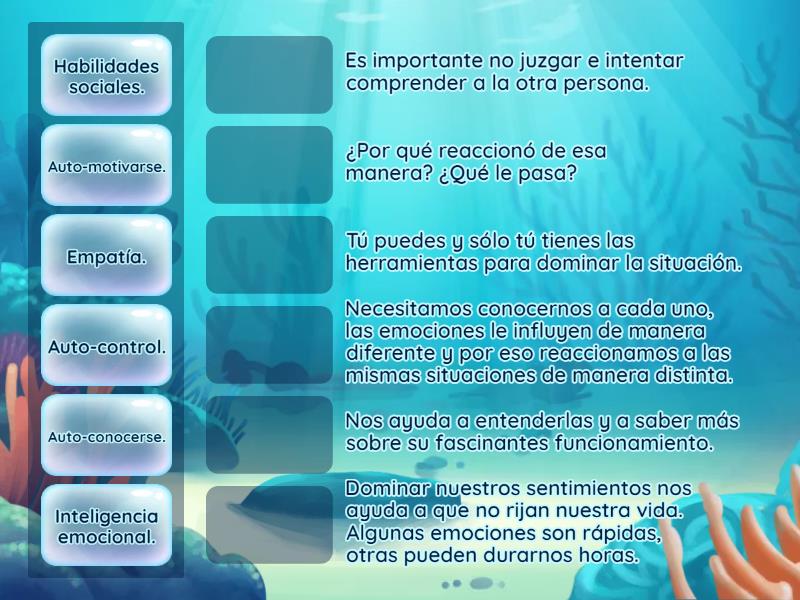 ¿Cómo controlo mis emociones, con las demás personas? - Une las parejas