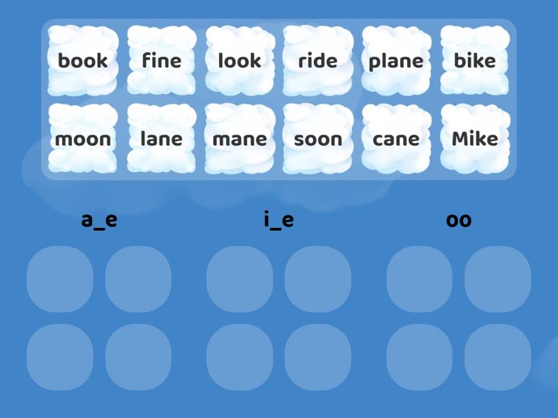 Reading long vowels - Group sort