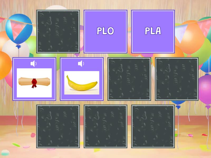 SÍLABAS CON PLA PLE PLI PLO PLU - Matching pairs