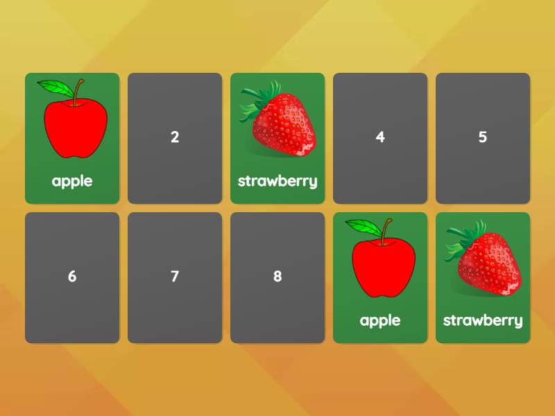 Memory game: FRUITS - Matching pairs