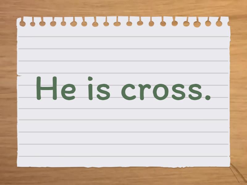 I am cross - Flash cards