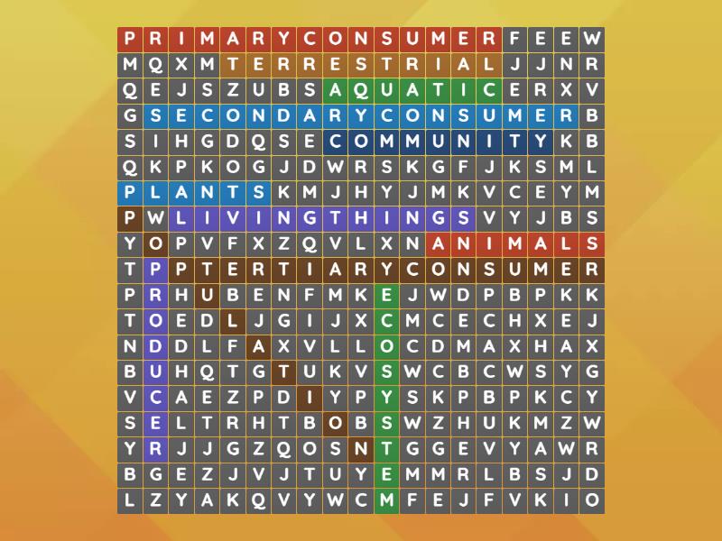 4 - Ecosystem vocab - Wordsearch