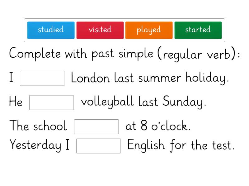 PAST SIMPLE (regular or irregular verb) - Complete the sentence