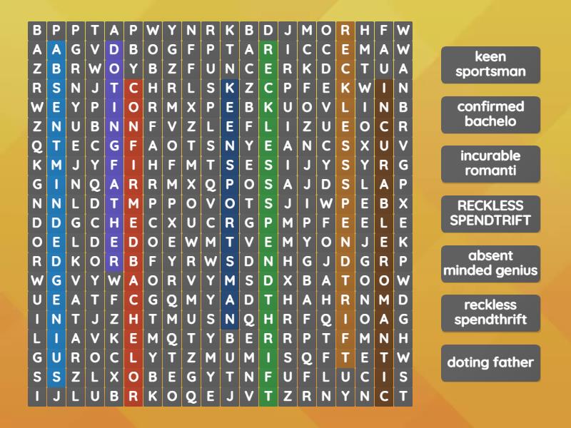 APPEARANCE DESCRIPTION - Wordsearch