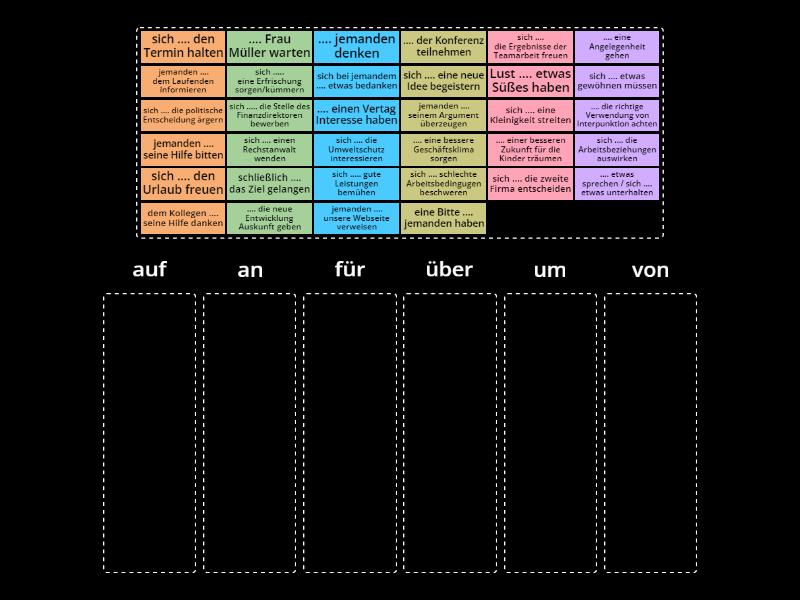 Rektion der Verben 2 - Group sort