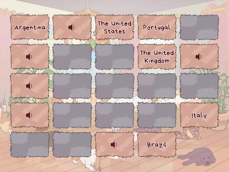 Countries - memory game - Matching pairs
