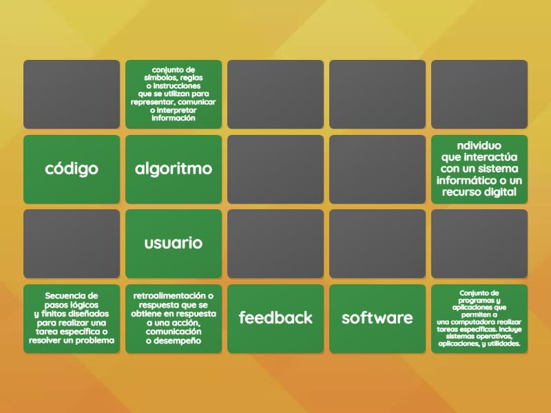 Memorama informática - Matching pairs