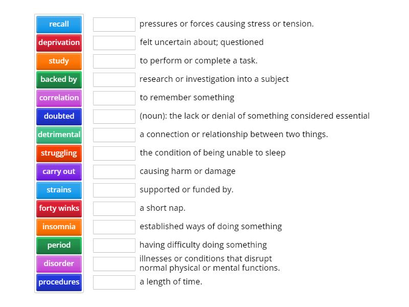 Matching Activity - Match up