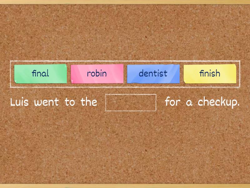 Spelling HMH Module 8.1 - Complete the sentence