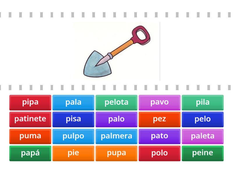 Palabras con la letra "p" - Find the match