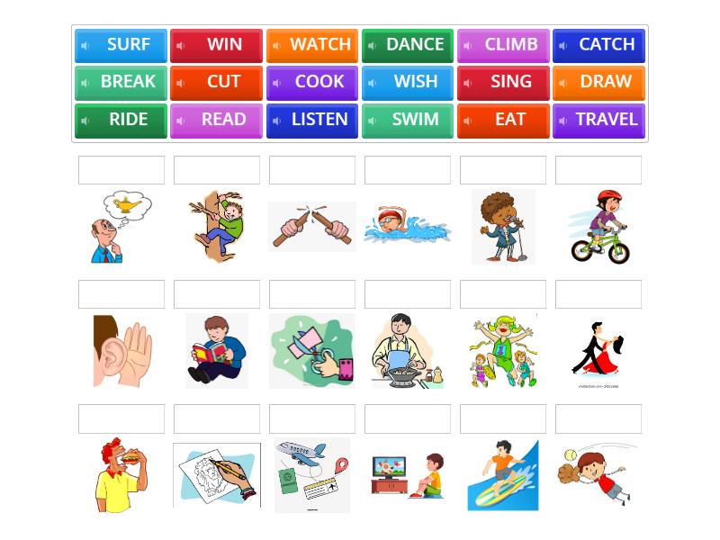 Practice 1 ACTION VERBS - Une las parejas