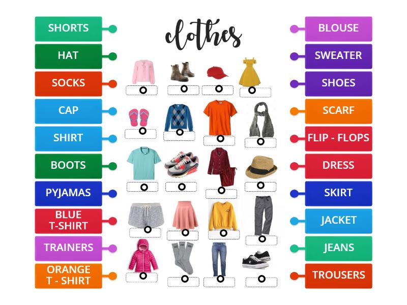 Look 4 Unit 6 CLOTHES - VOCABULARY - Labelled diagram
