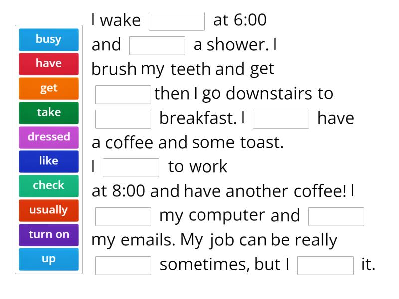 Daily routines - Complete the sentence