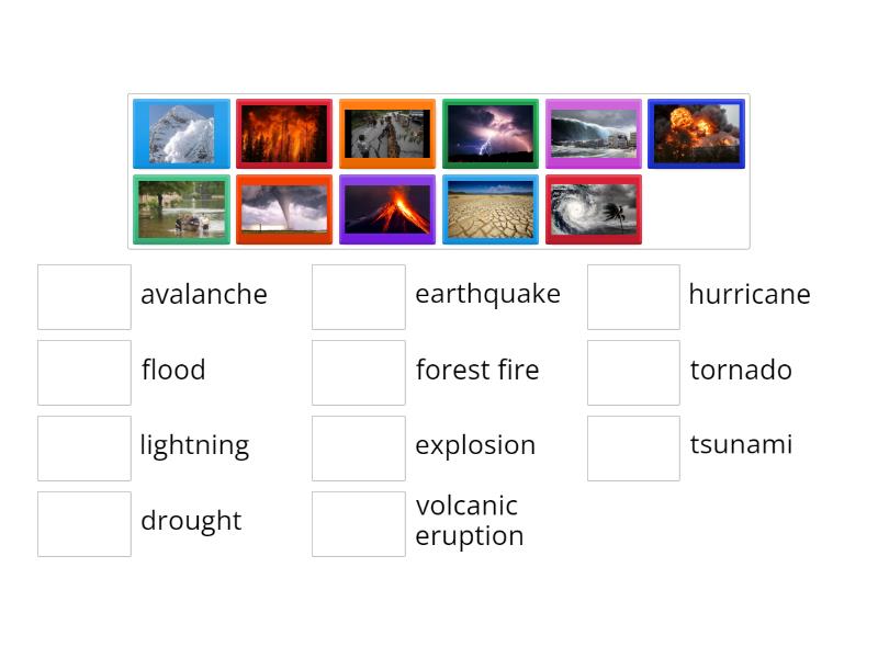Natural disasters - Match up
