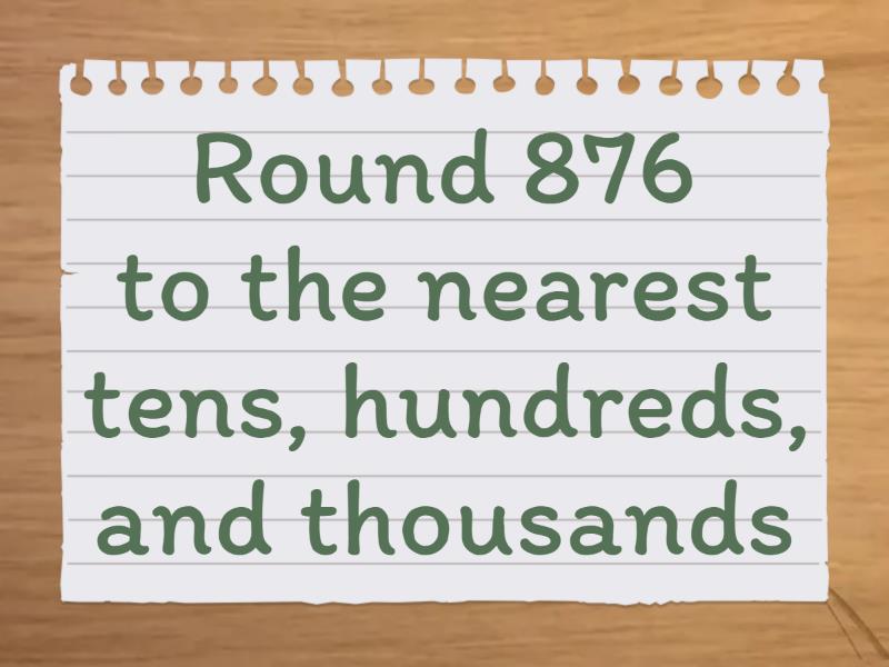 ROUNDING NUMBERS - Flash cards