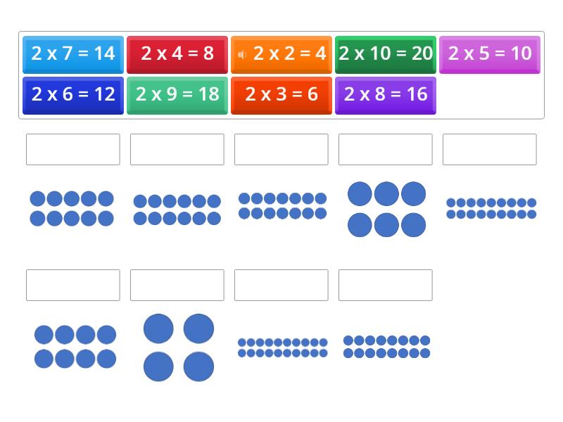 2 times table - array - Match up