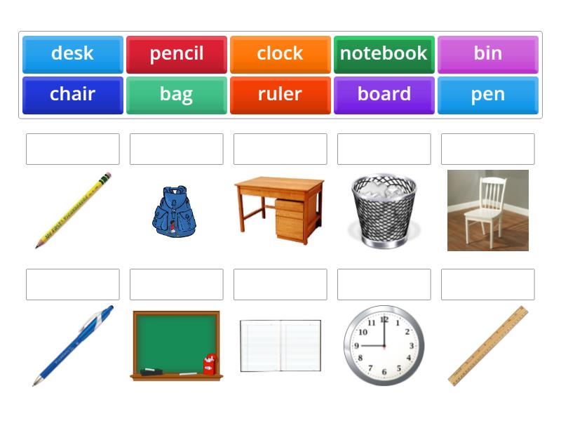 Classroom objects - Match up