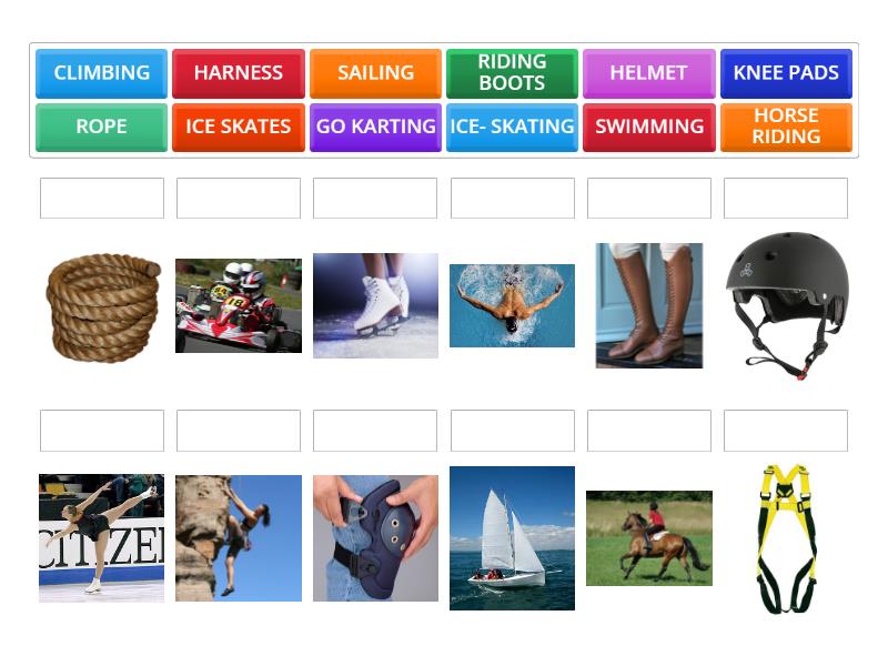 OUTDOOR ACTIVITIES AND EQUIPMENT - Match up