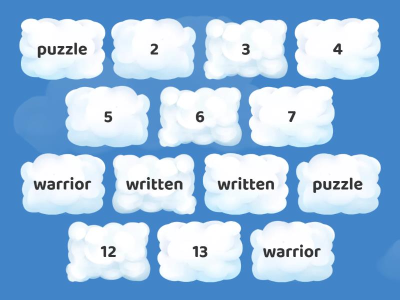 Memory - Double Letter Words - Matching pairs
