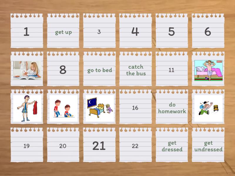 Kid's Box 3 Unit 3 Routines - Matching pairs