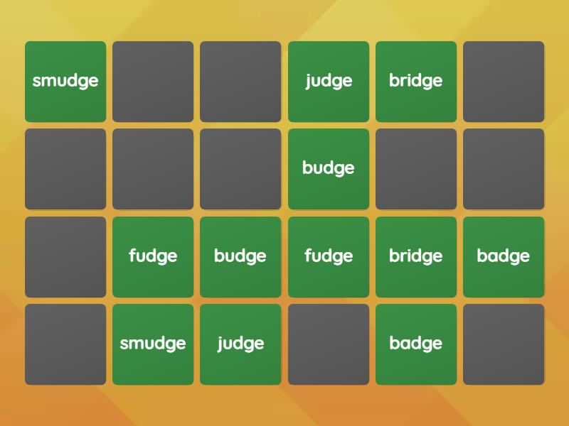 -dge and -ge - Matching pairs