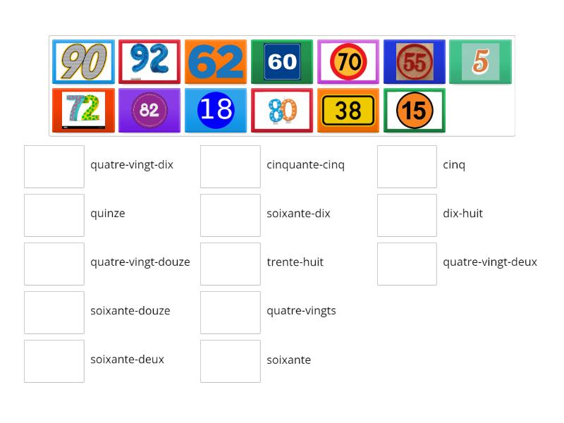 D1M4 les nombres 0-100- révision - Match up