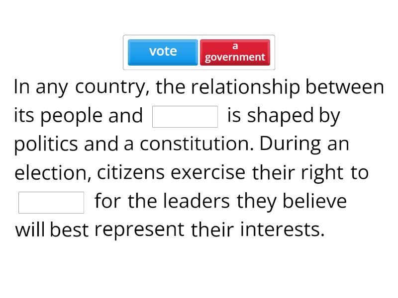 Political terminology - Complete the sentence