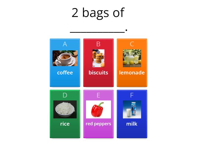 ESOL E1 - Shopping Lists - Quiz