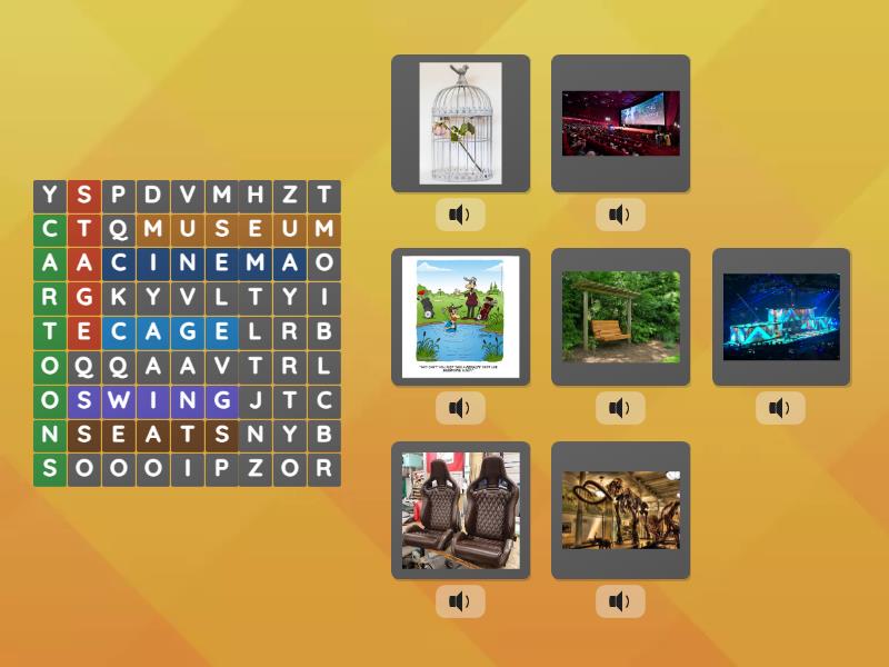 4.2.GRF - U5 - A day out. Find the words. - Wordsearch