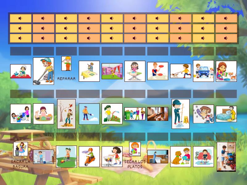 LOS QUEHACERES / Household chores / Listening - Match up