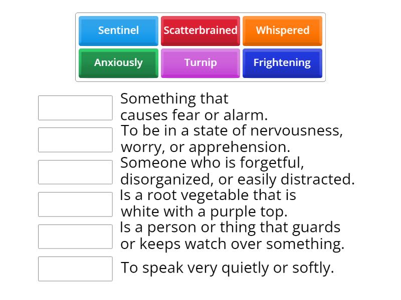 Duffy's Jacket - Vocabulary Definitions - Match up