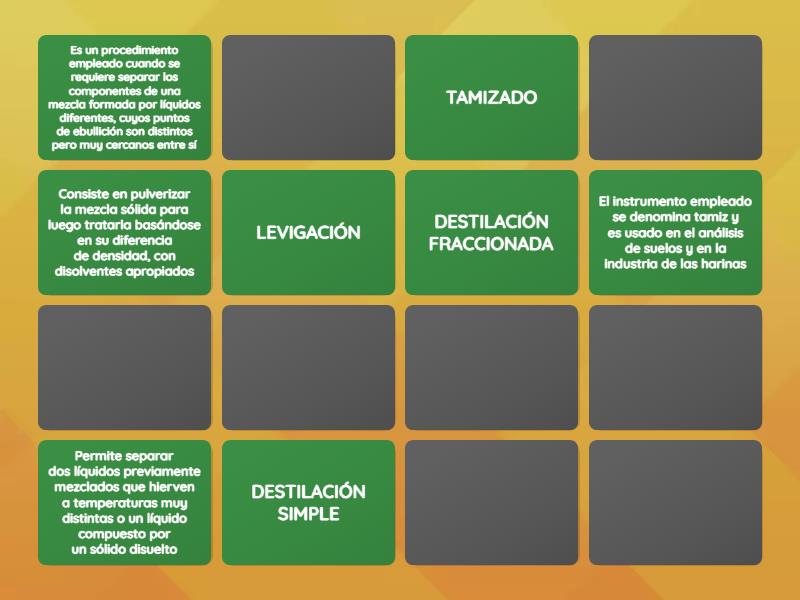 SEPARACIÓN DE MEZCLAS - Parejas
