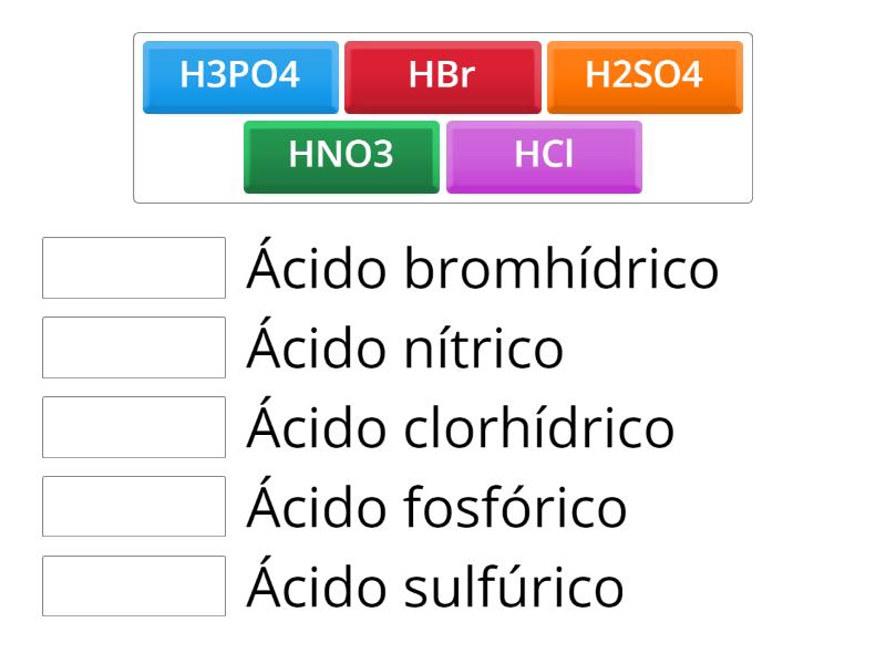 nomenclatura de acidos - Match up