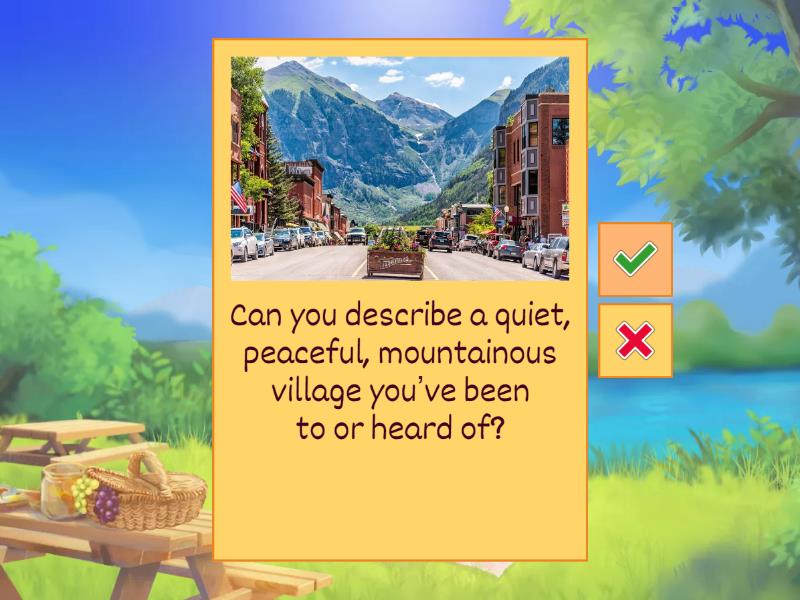 Describing places - Flash cards