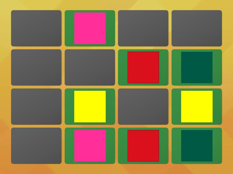 Memory game colours - Matching pairs