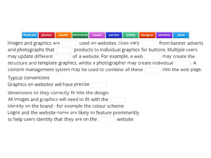 Layout Conventions - Complete the sentence