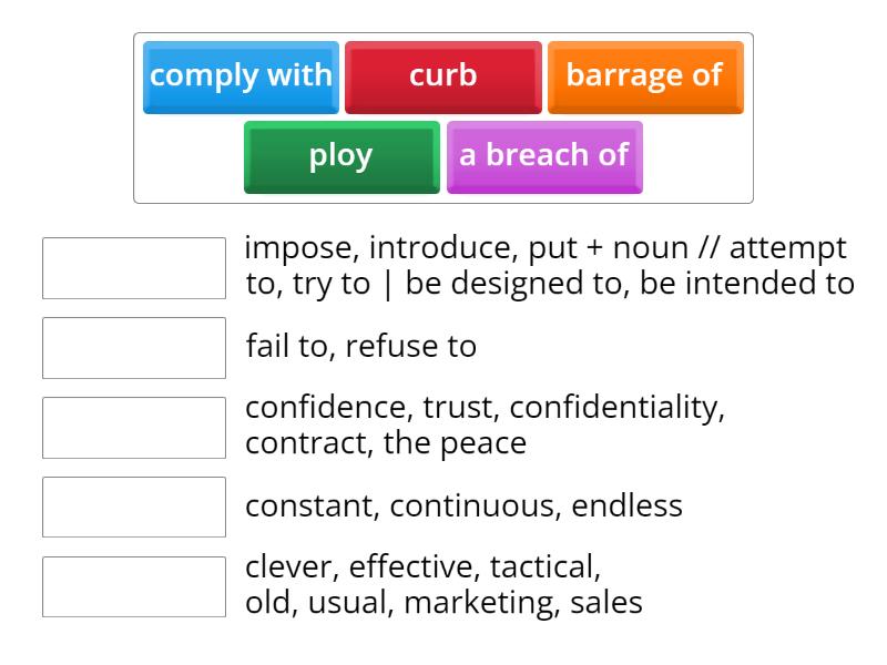 Roadmap C1 (Unit 6B) collocations - Match up
