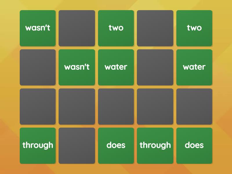 Blue tricky word match - Matching pairs