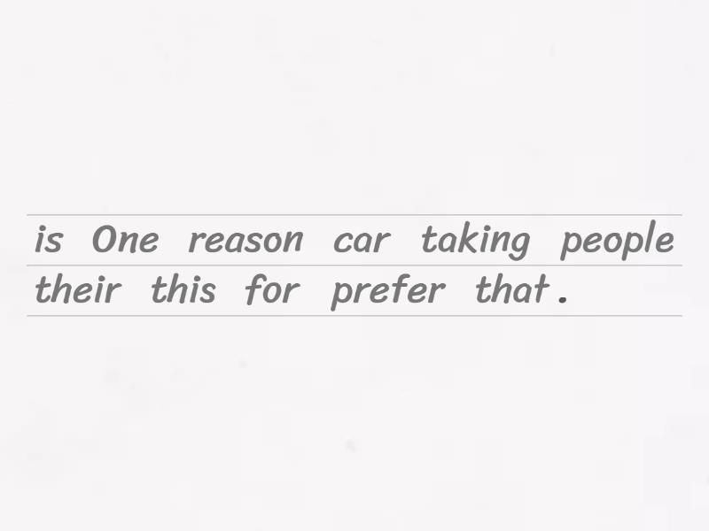 Revision sentence structure - Unjumble