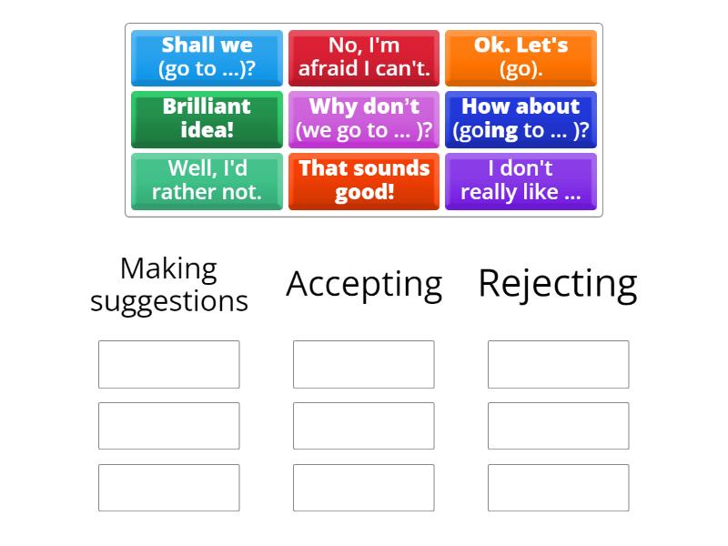 8b Making suggestions/Accepting/Rejecting Spotlight6 - Group sort
