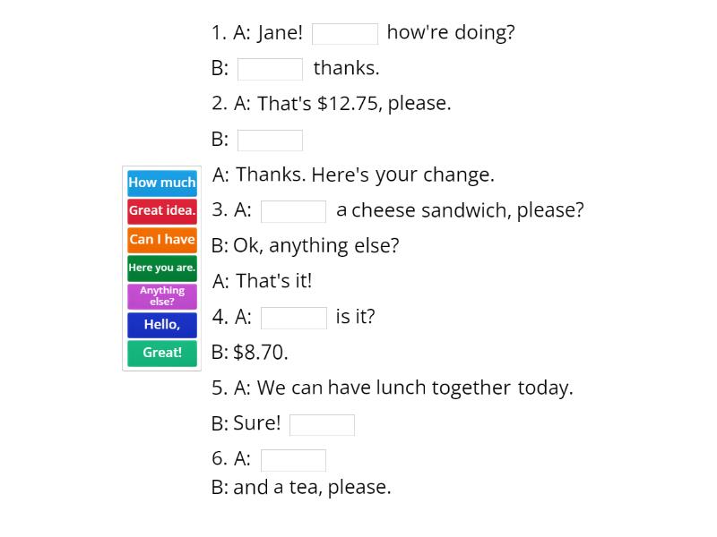 useful phrases - ordering food - Missing word useful phrases - ordering food - Missing word