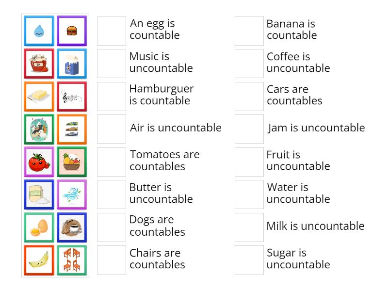 Countables and uncountables - Match up