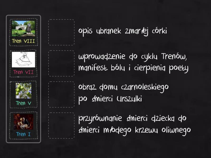 Treny Jana Kochanowskiego - Połącz w pary