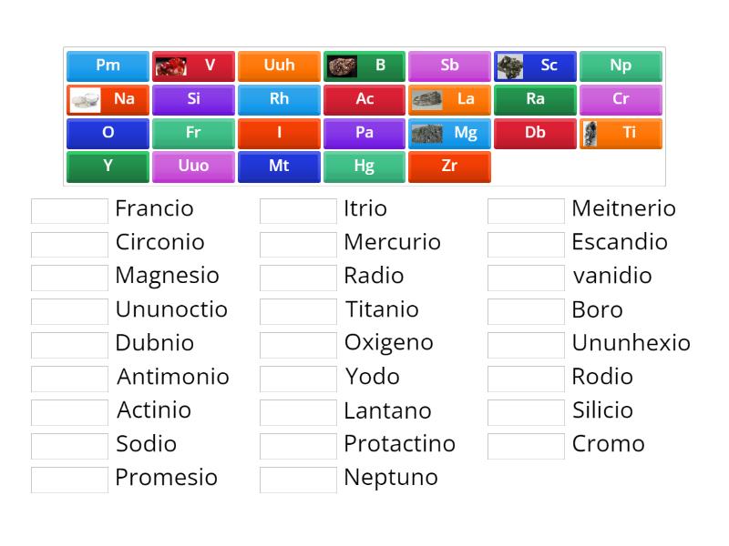 Tabla periodica de los elementos - Match up