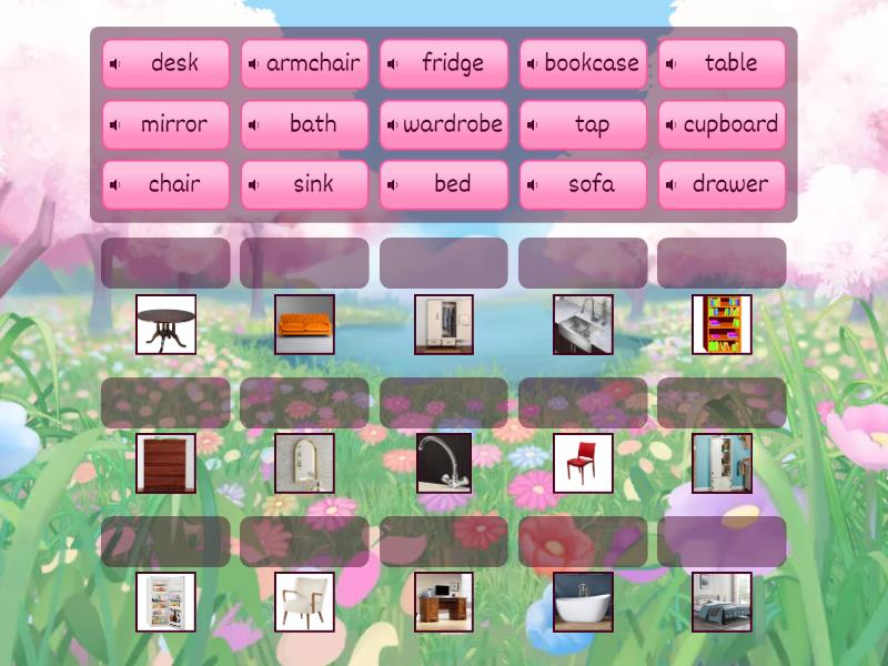 Go getter 3. Unit 7.3. House items. Matching - Une las parejas