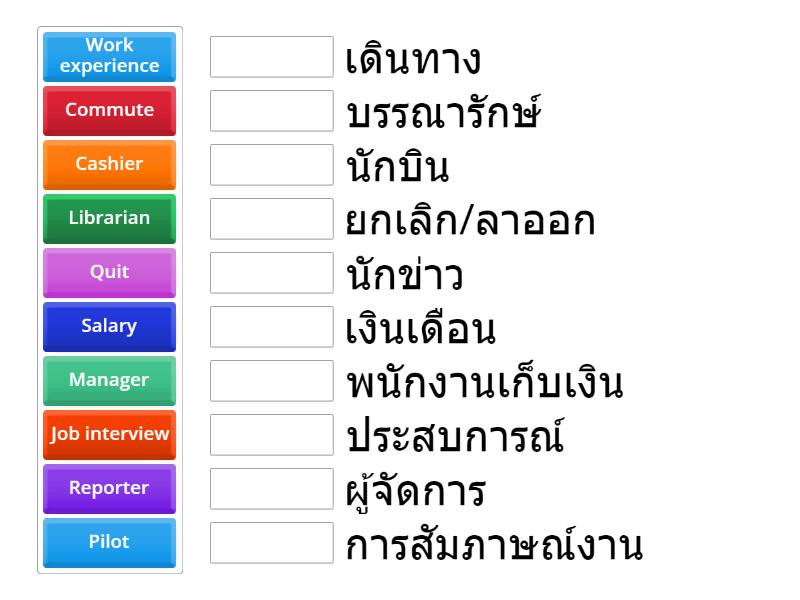 Chapter1 Vocabulary Job Advertisments - Match up